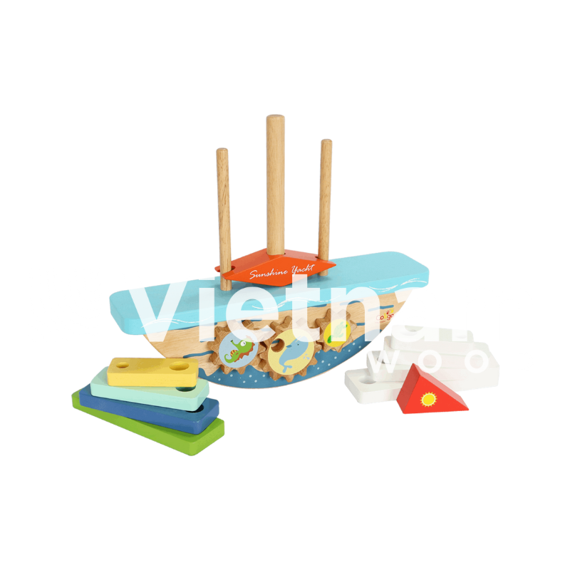 Balancing Boat with Flag VT01 - Viet Nam Wood